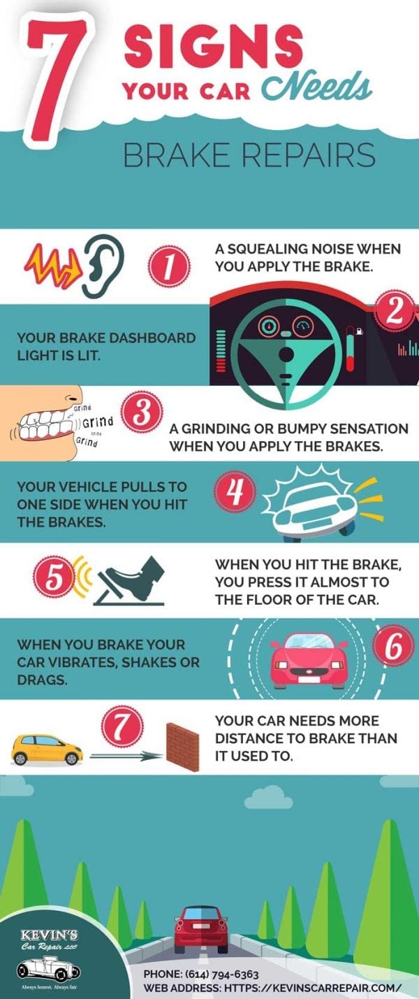 7 Signs Your Car Needs Brake Repairs | Kevin's Car Repair & Body Shop LLC